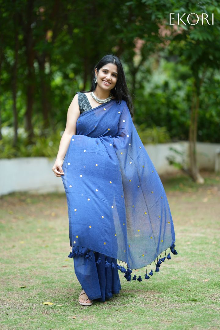 Royal Blue Stars (Saree) – Ekori