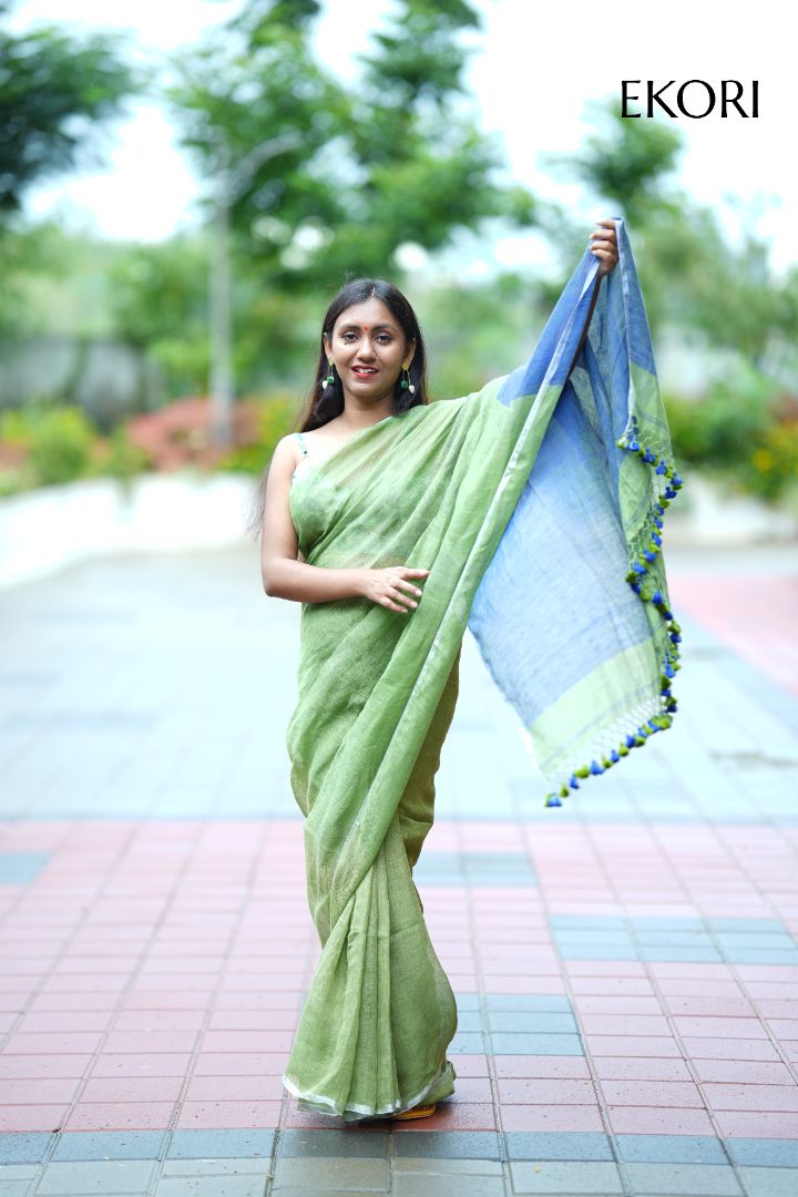 PrakritiSang Linen (Saree) – Ekori
