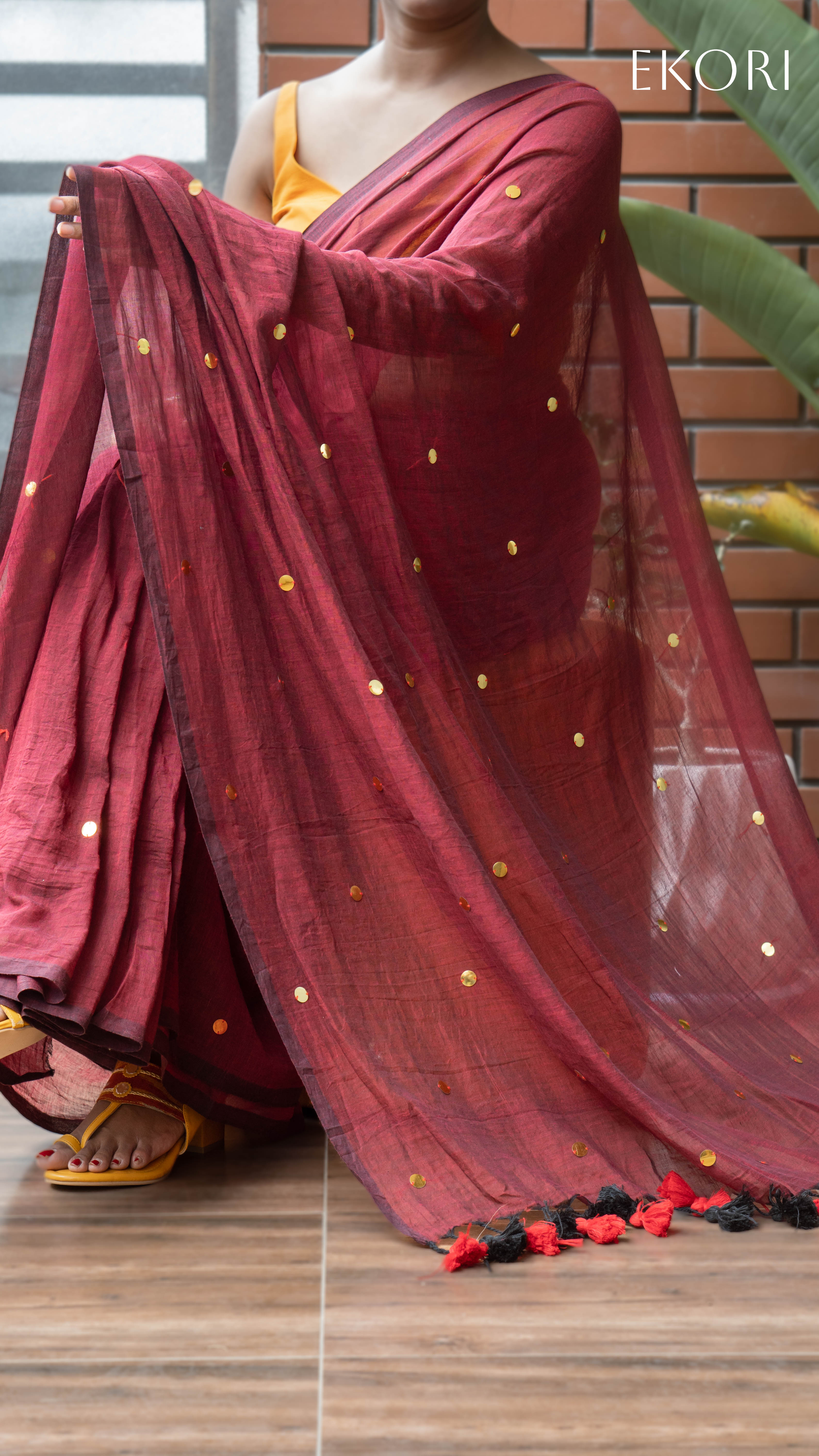 Maroon Star (Saree) – Ekori
