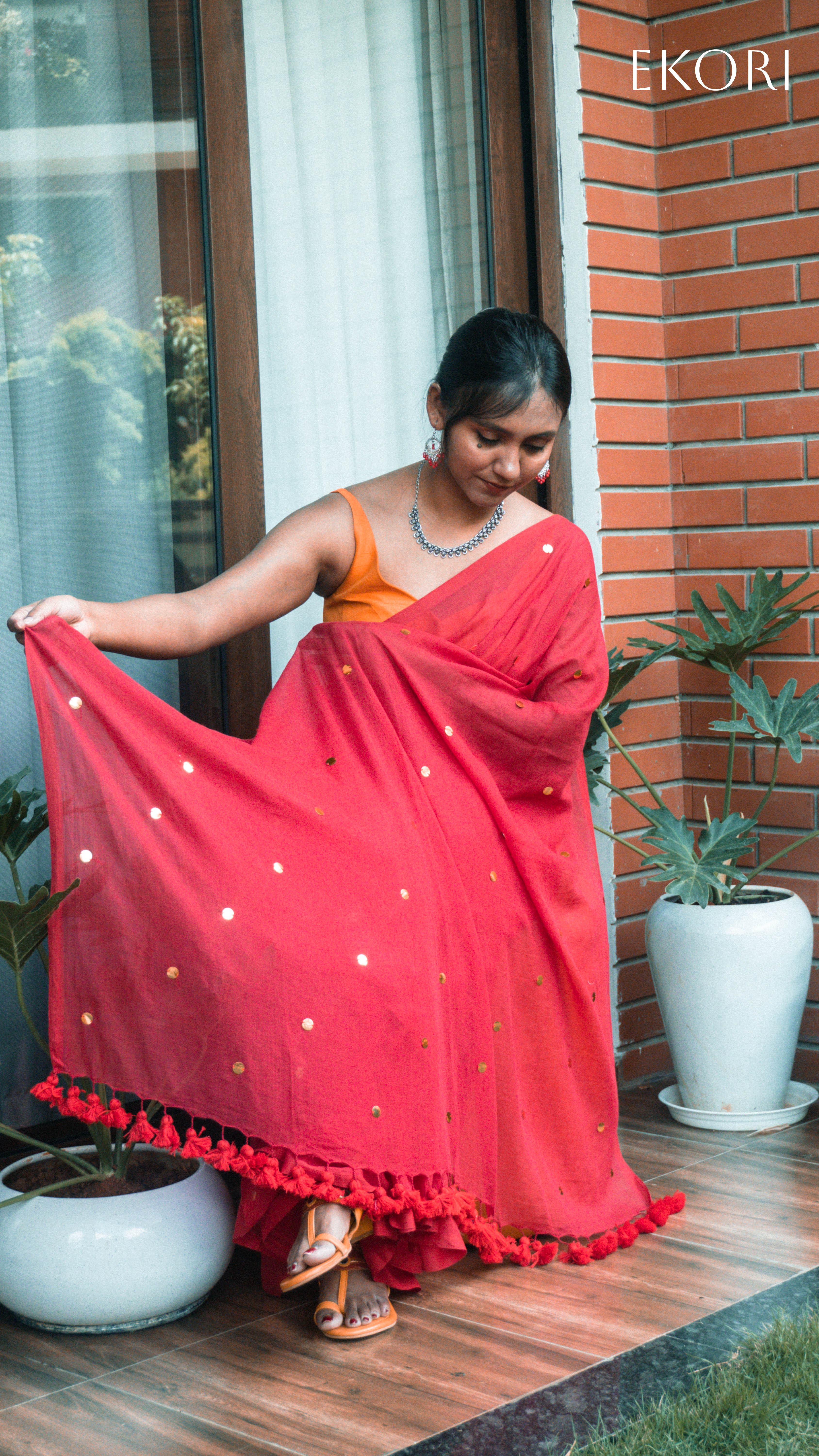 Scarlet Stardust (Saree) – Ekori